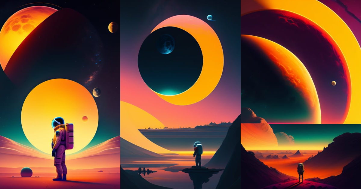 Lexica - Portrait a Lost astronaut in Jupiter, epic scene,displaying in ...