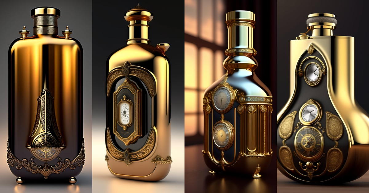 Lexica - Wide angle Hyperrealistic neo - rococo steampunk minimal FLASK ...