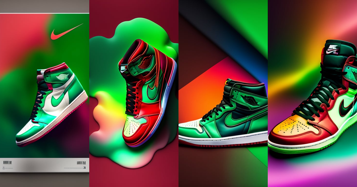 Lexica - Nike jordan 1 "chicago" colorway, green cloud background
