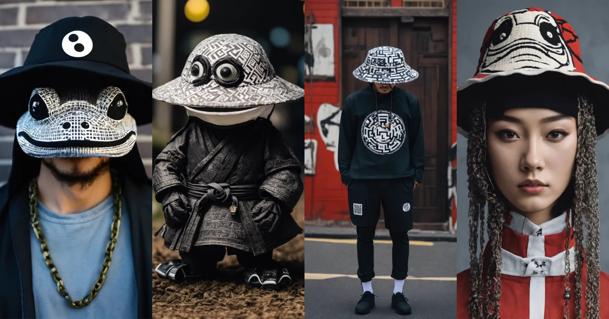 Lexica - A toad made out of a 3d black and white optical illusion, ying ...