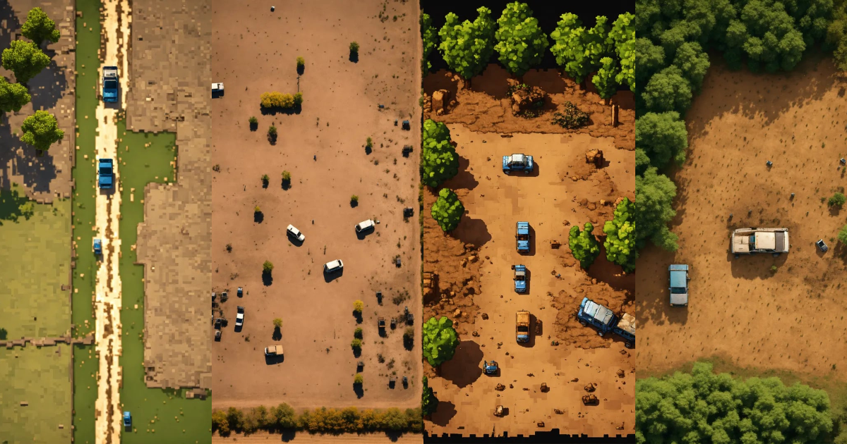 Lexica - Top down close up simple blocky pixel image of an empty post ...