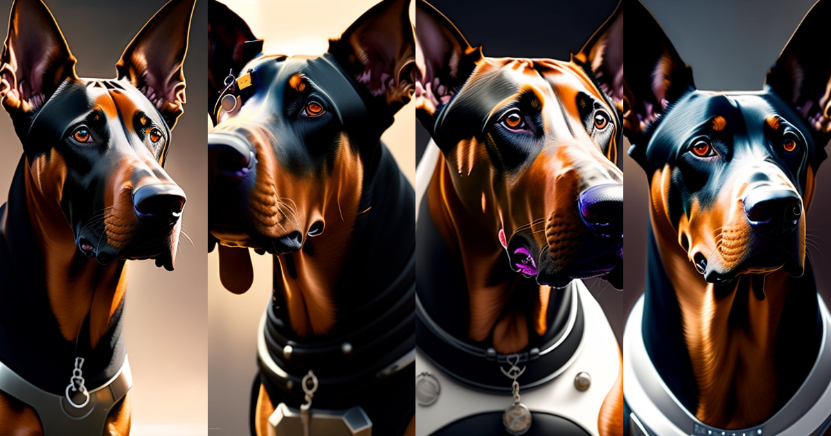 Lexica - A doberman Dog as the doomslayer, realistic scifi cyberpunk ...