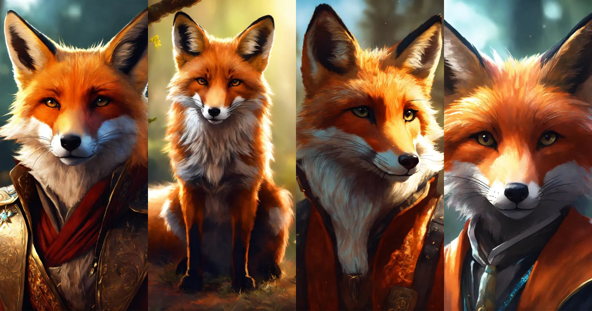 Lexica - Portrait a fox, concept art 4k, by Orion_12. Fox has barding ...