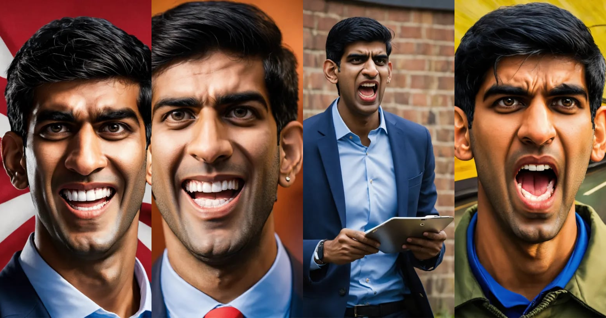 Lexica - Rishi Sunak, MAD, ANGRY, YELLING
