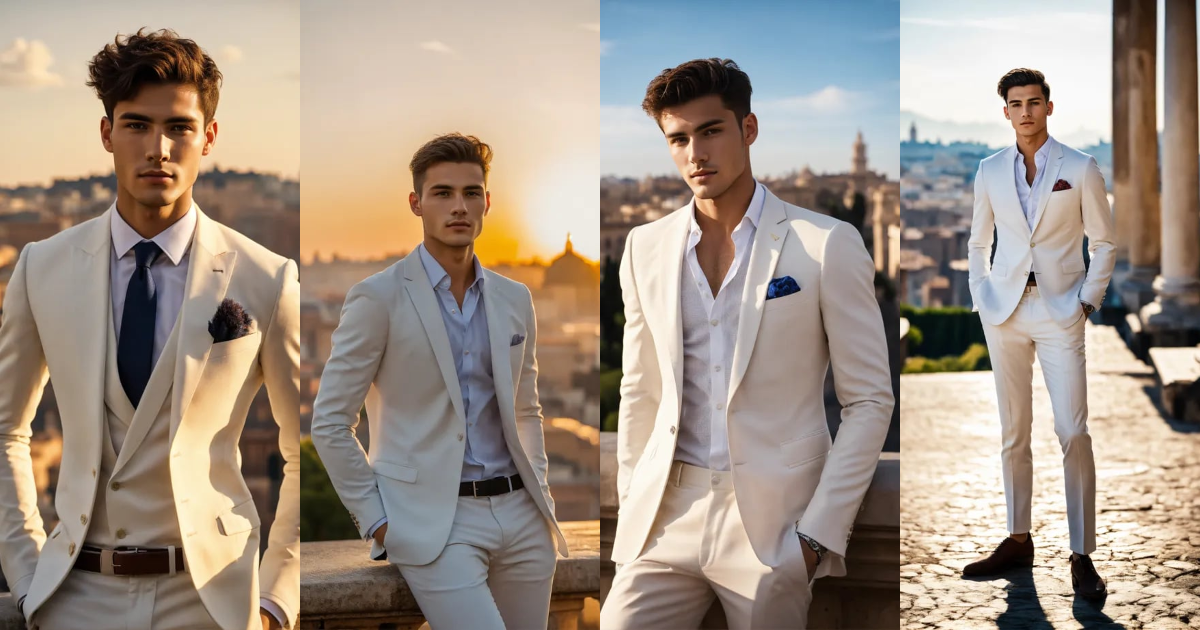 Lexica - Photo of one young male model in whiteclothes looking to the ...