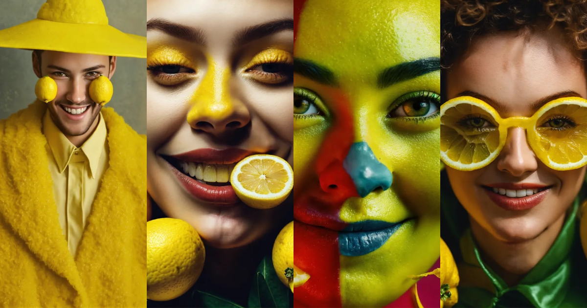 Lexica - Medium close-up, A lemon with weird smiling human face, wtf ...