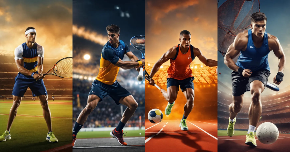 Lexica - Generate an image of an athlete engaged in two different ...