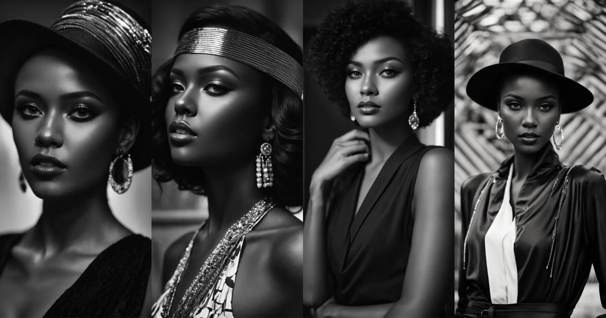 Lexica - Artdeco, blackandwhite photografie, black beautiful model ...