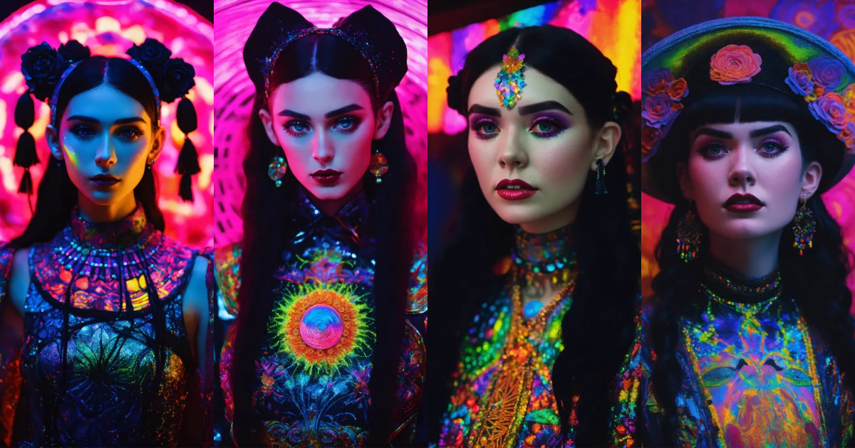 Lexica - Photorealistic 3D portrait of Gorgeous Goth Grimes in a folk ...