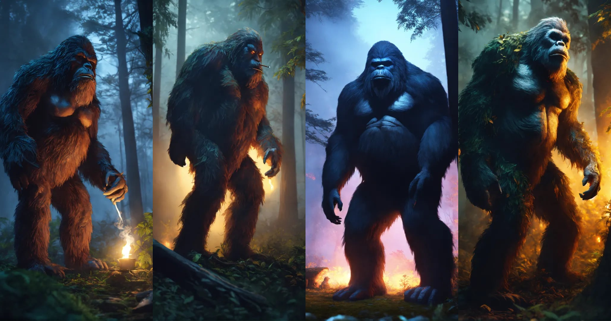 Lexica - Bigfoot monster smoking a tobacco upside the tree philippines ...