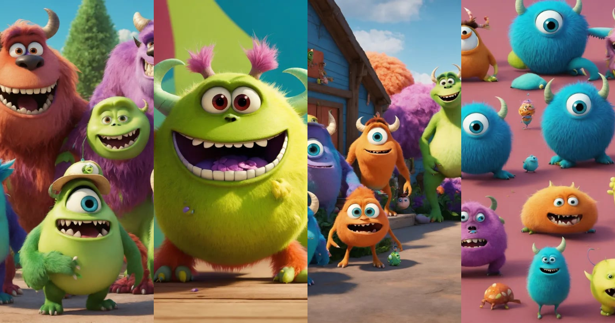 Lexica - Create 3D-rendered group of monsters, big and small, that are ...