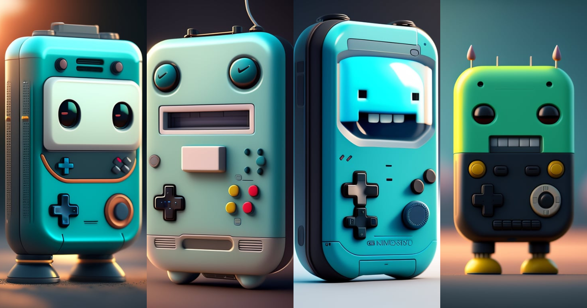 Lexica - A realistic image of a cute anthropomorphic gameboy smiling ...