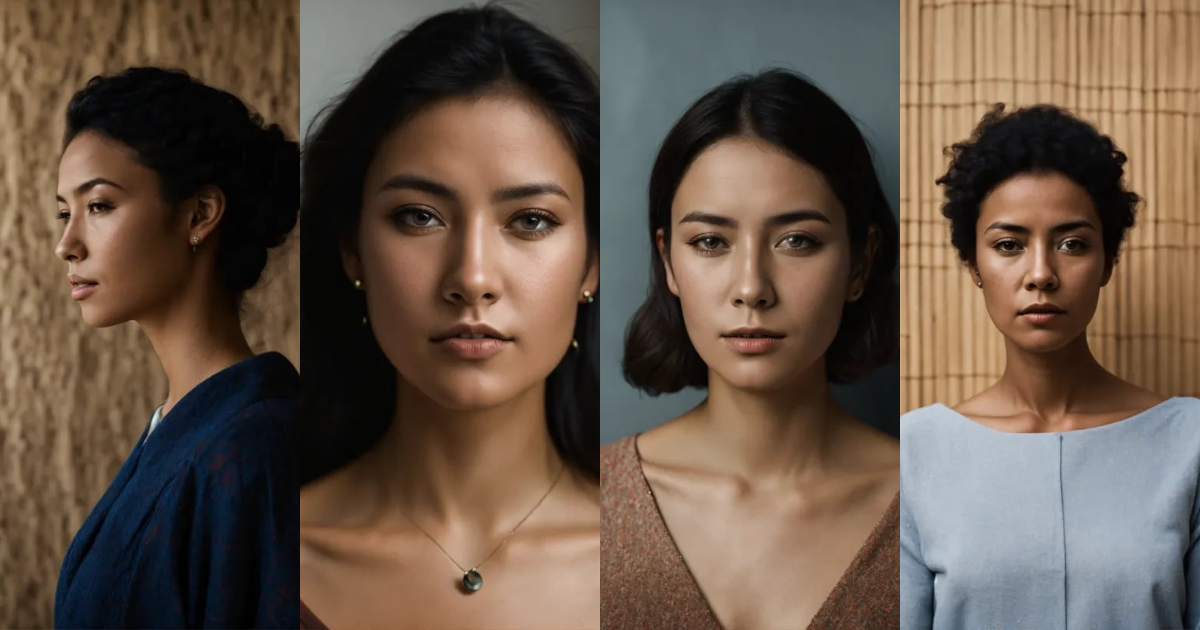 Lexica - High-resolution photograph of a protrait woman against a ...