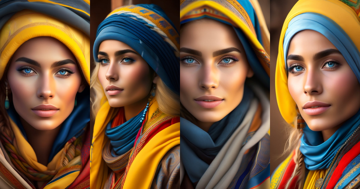 Lexica - Berber woman in Berber clothes, blue eyes, yellow hair ...