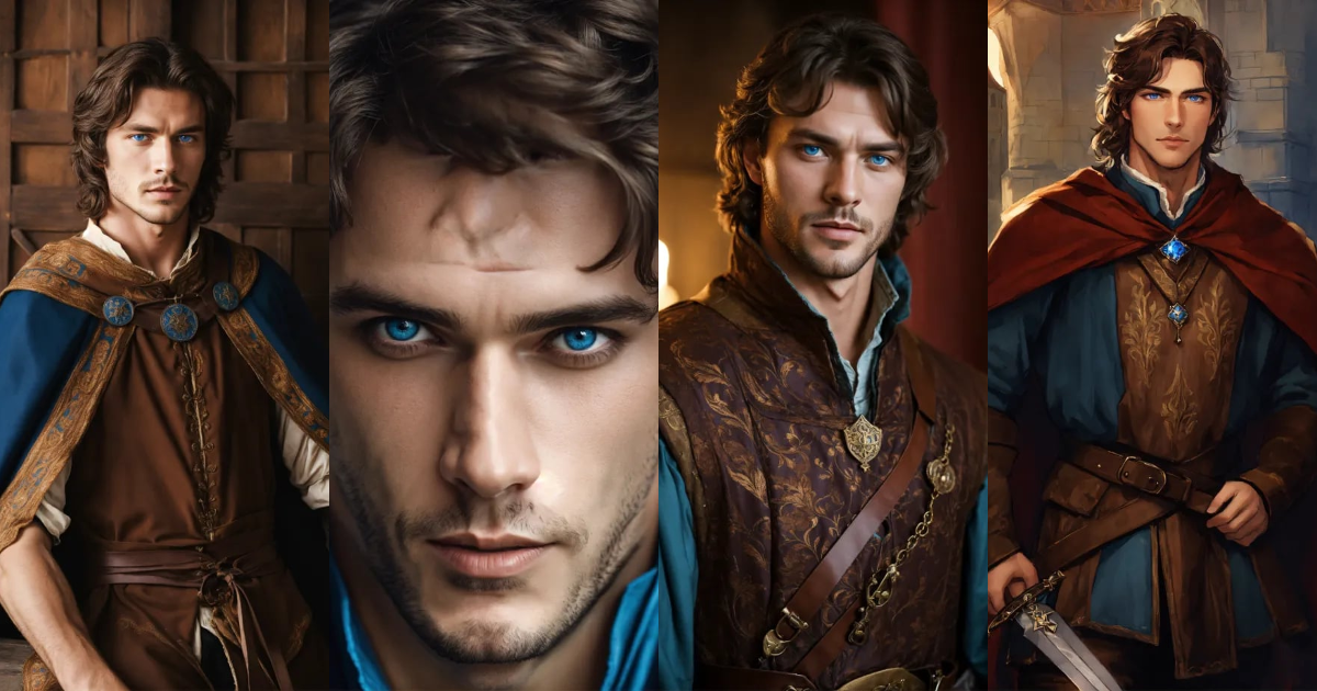 Lexica - Very handsome man, blue eyes, brown hair, courageous, count ...