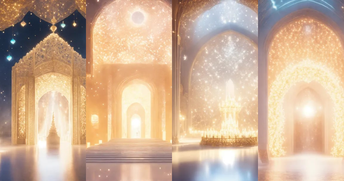 Lexica - A white space environment with 5 ethereal gateways. This image ...