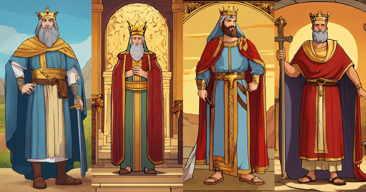 Lexica - King saul from the bible, 2d cartoon