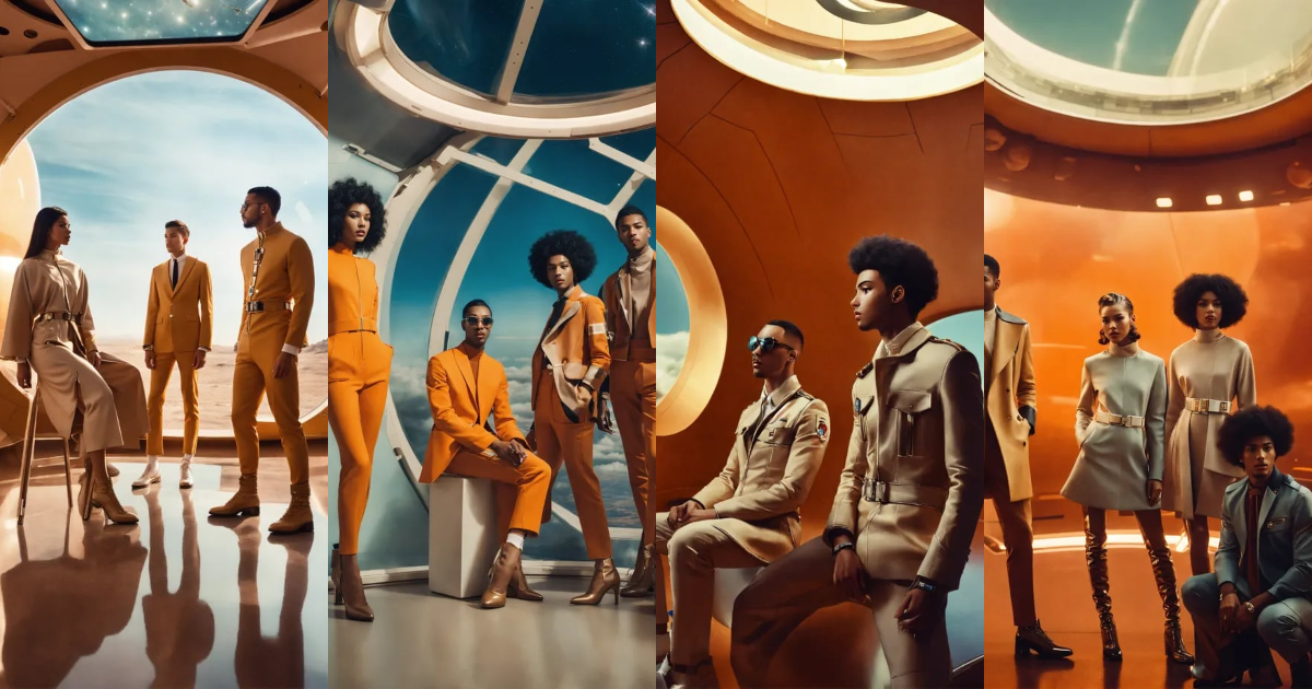 Lexica - Fashion photoshoot, futuristic, diverse group of men and women ...