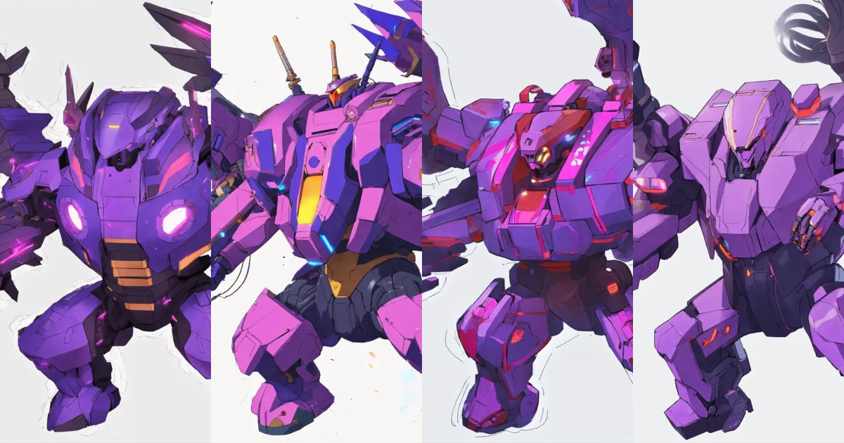 Lexica - An edgy style mecha with a wedge shaped head, high collar ...