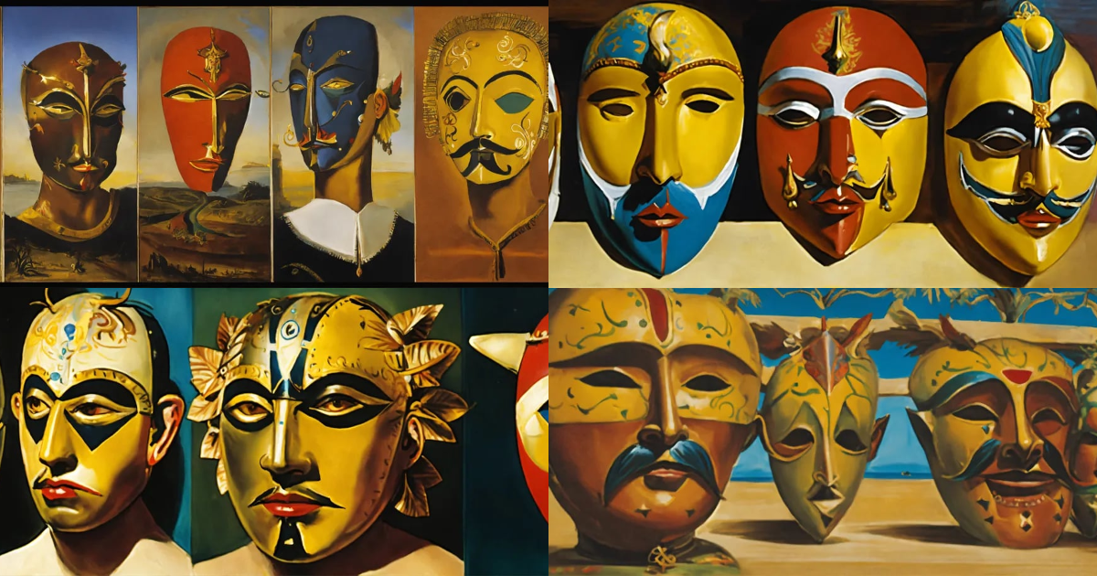 Lexica - Vejigante masks from Puerto Rico painted by salvador dali