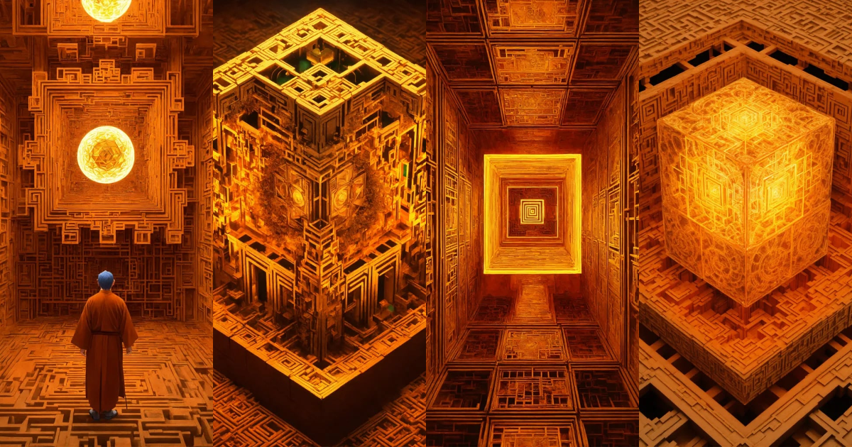 Lexica - Taoist monk tesseract body fractal three point perspective ...