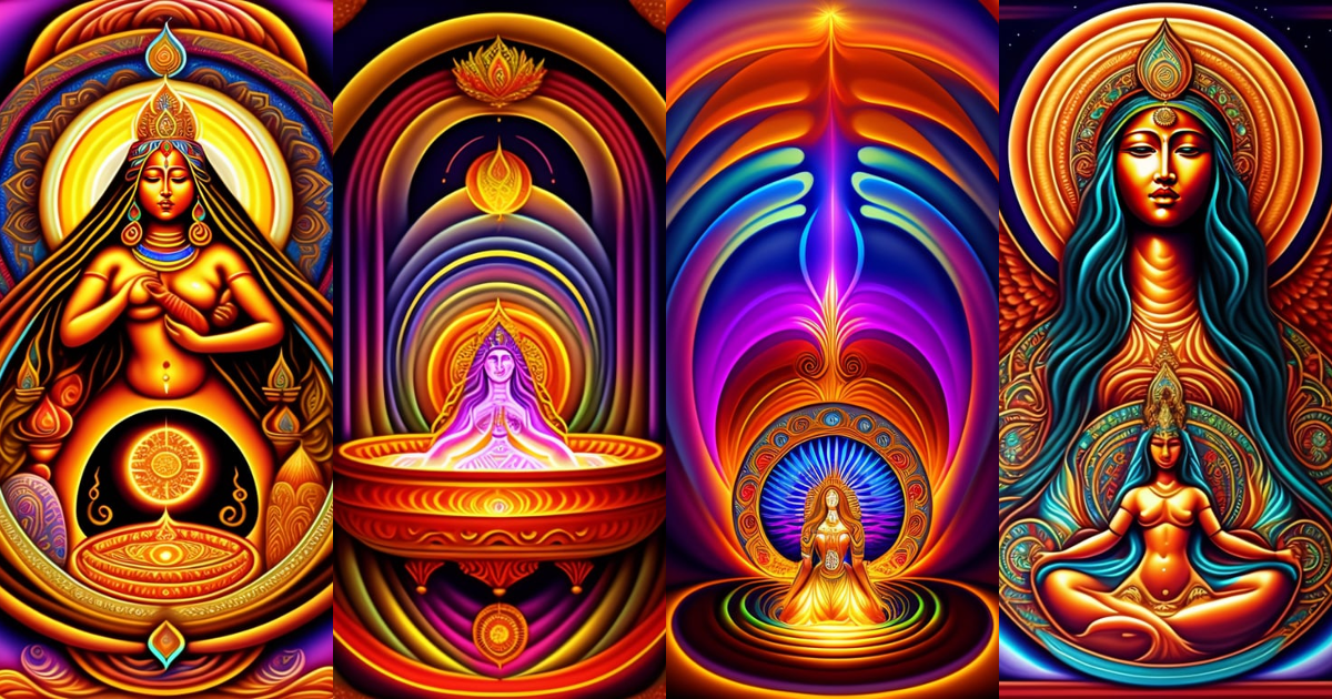 Lexica - Dmt art of goddess giving birth, graphic, medical drawing