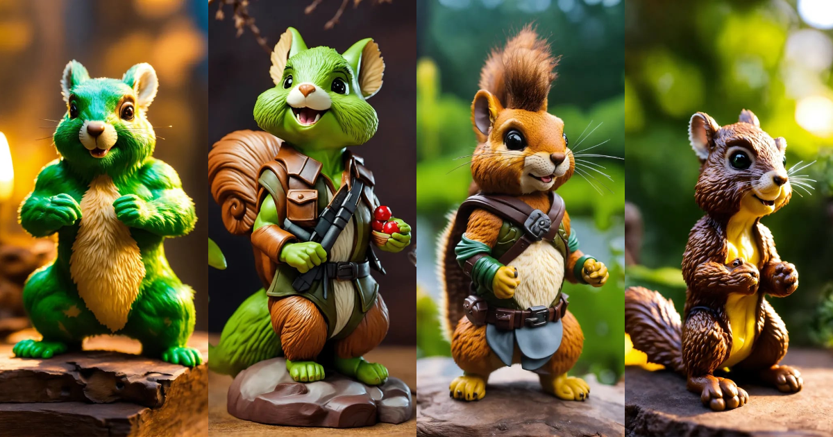 Lexica - Cute squirrel adventure figure, hulk themed squirrel, whelan ...