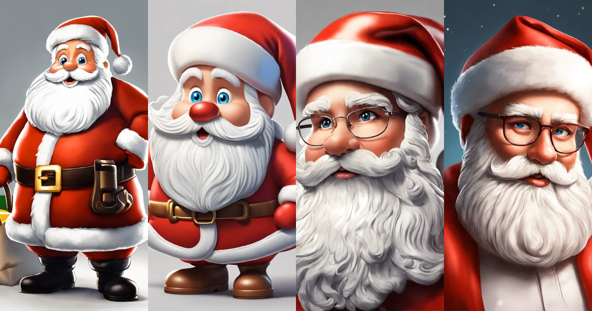 Lexica - Cartoon santa, hyper realistic on white background