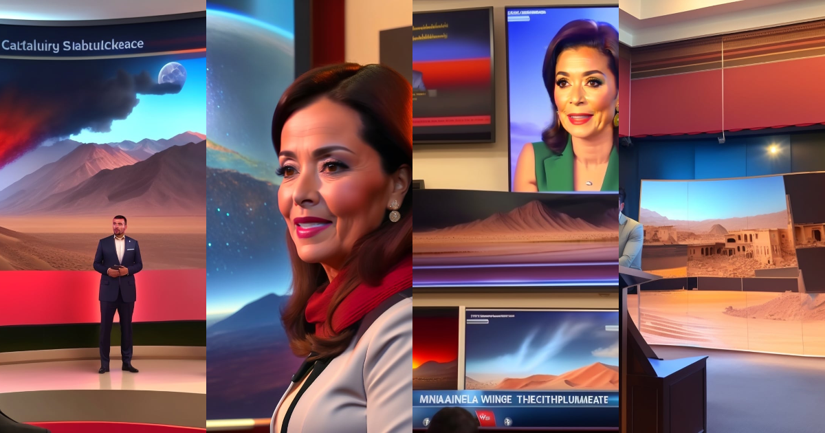 Lexica - A journalist speaks in front of the camera about the ...