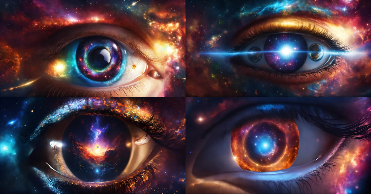 Lexica - Opening third eye, universe, space, 4k Colour, photo realistic