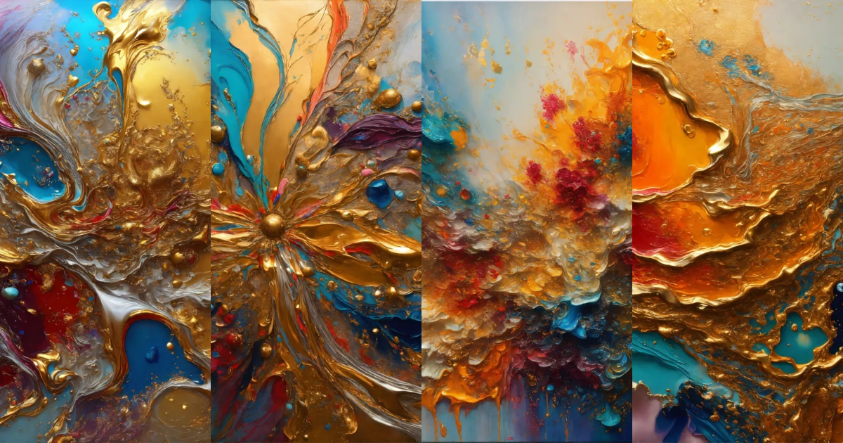Lexica - Colorful abstract painting oil and water complex complicated ...