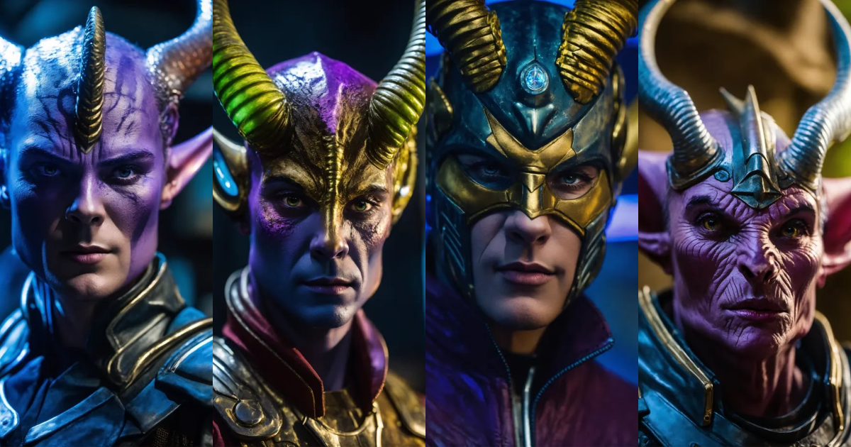 Lexica - Forward-facing alien male, distinct horns protruding from the ...